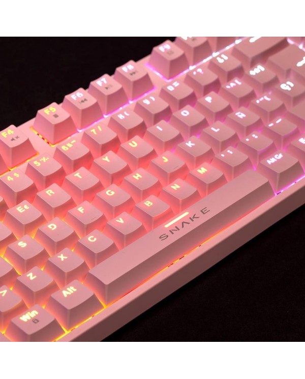 Teclado mecánico Snake Gamer Najash Pinkker NJ392 Rosa Switch Red