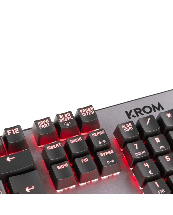 Teclado mecánico Krom Kernel RGB, Switch Red, USB, Negro